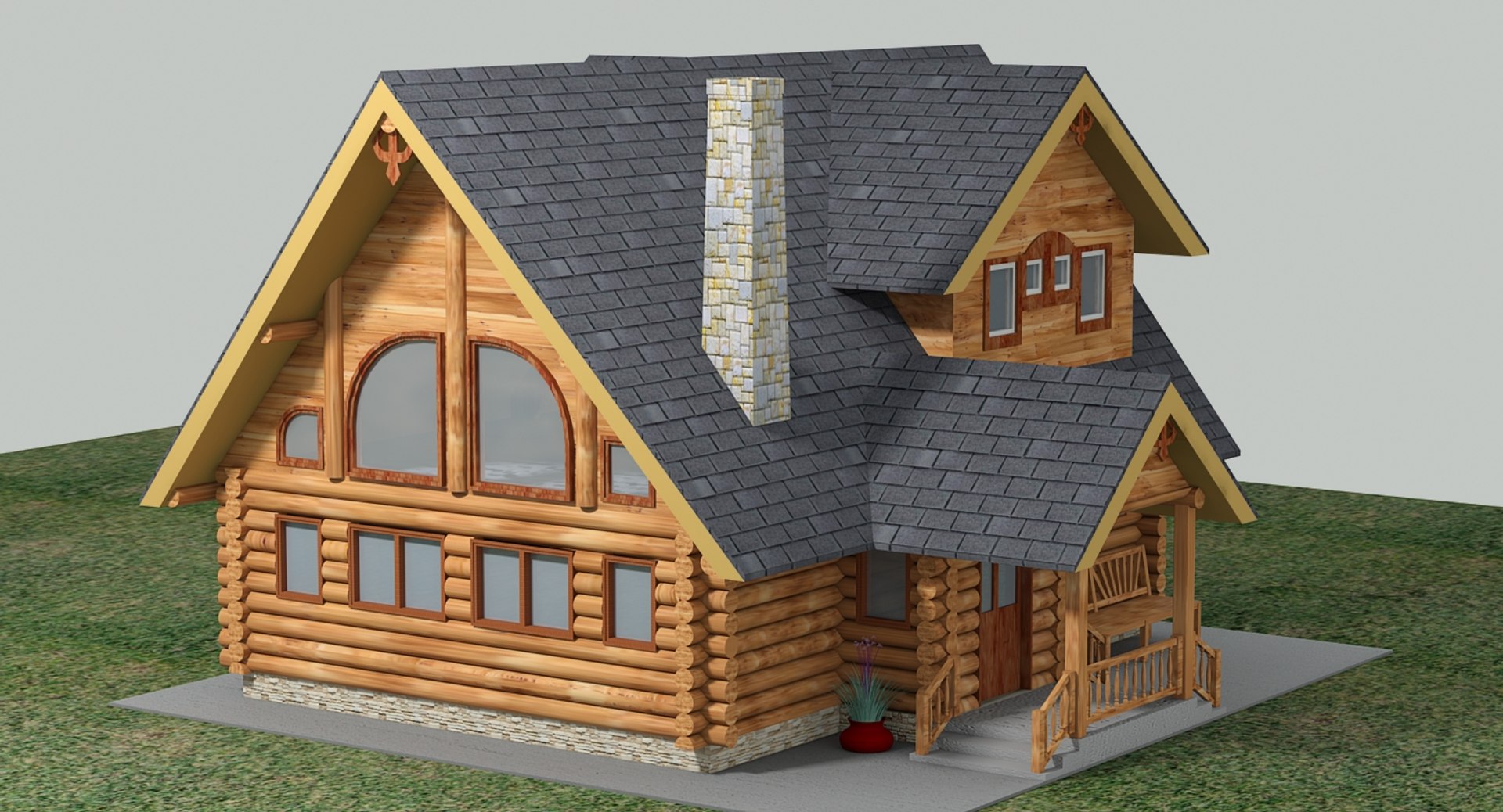 Rustic Log Cabin Model - TurboSquid 1188207