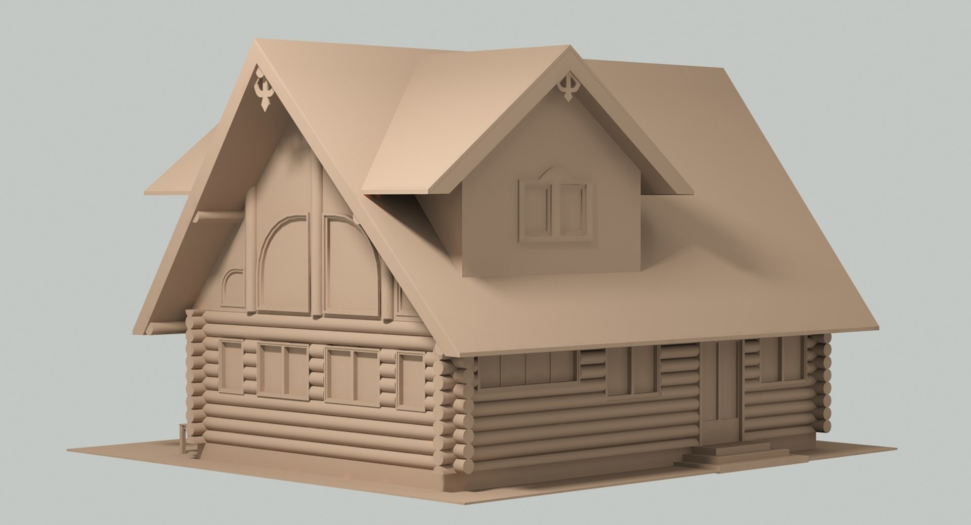 Rustic Log Cabin Model - TurboSquid 1188207