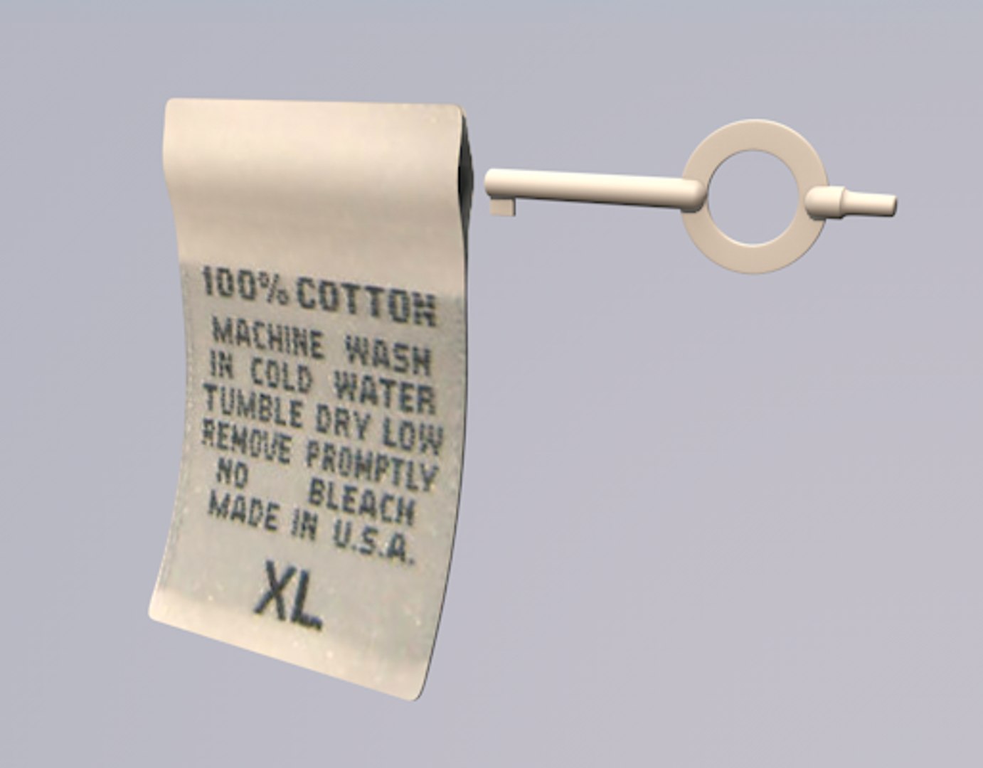 handcuffs key tag fabric 3d 3ds