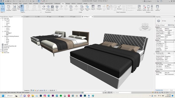 modelo 3d Bed Revit Family - TurboSquid 2006899