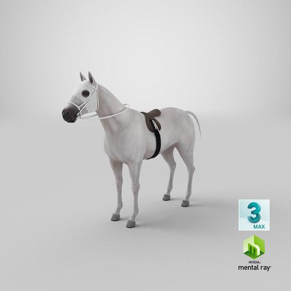 White racehorse horse racing 3D model - TurboSquid 1463973