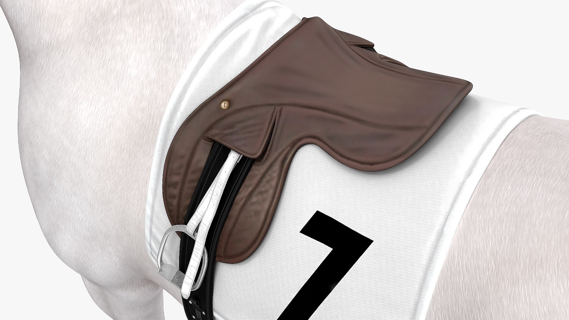 White racehorse horse racing 3D model - TurboSquid 1463973