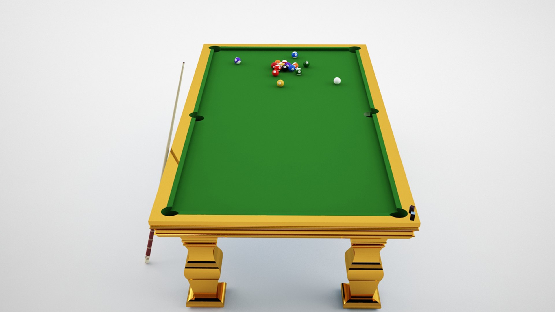 Gold Billiard Table 3D Model - TurboSquid 2009743