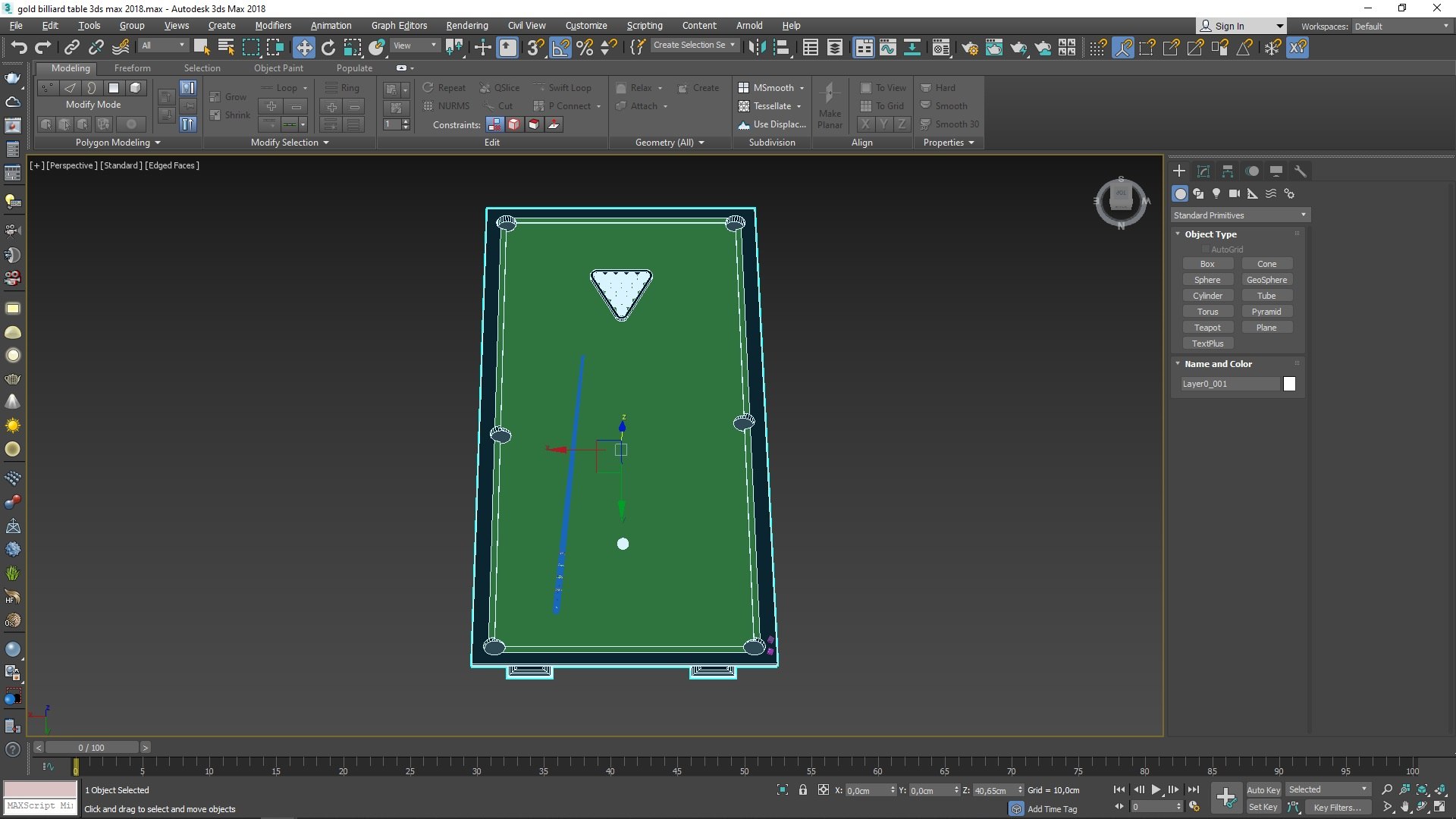 Gold Billiard Table 3D Model - TurboSquid 2009743