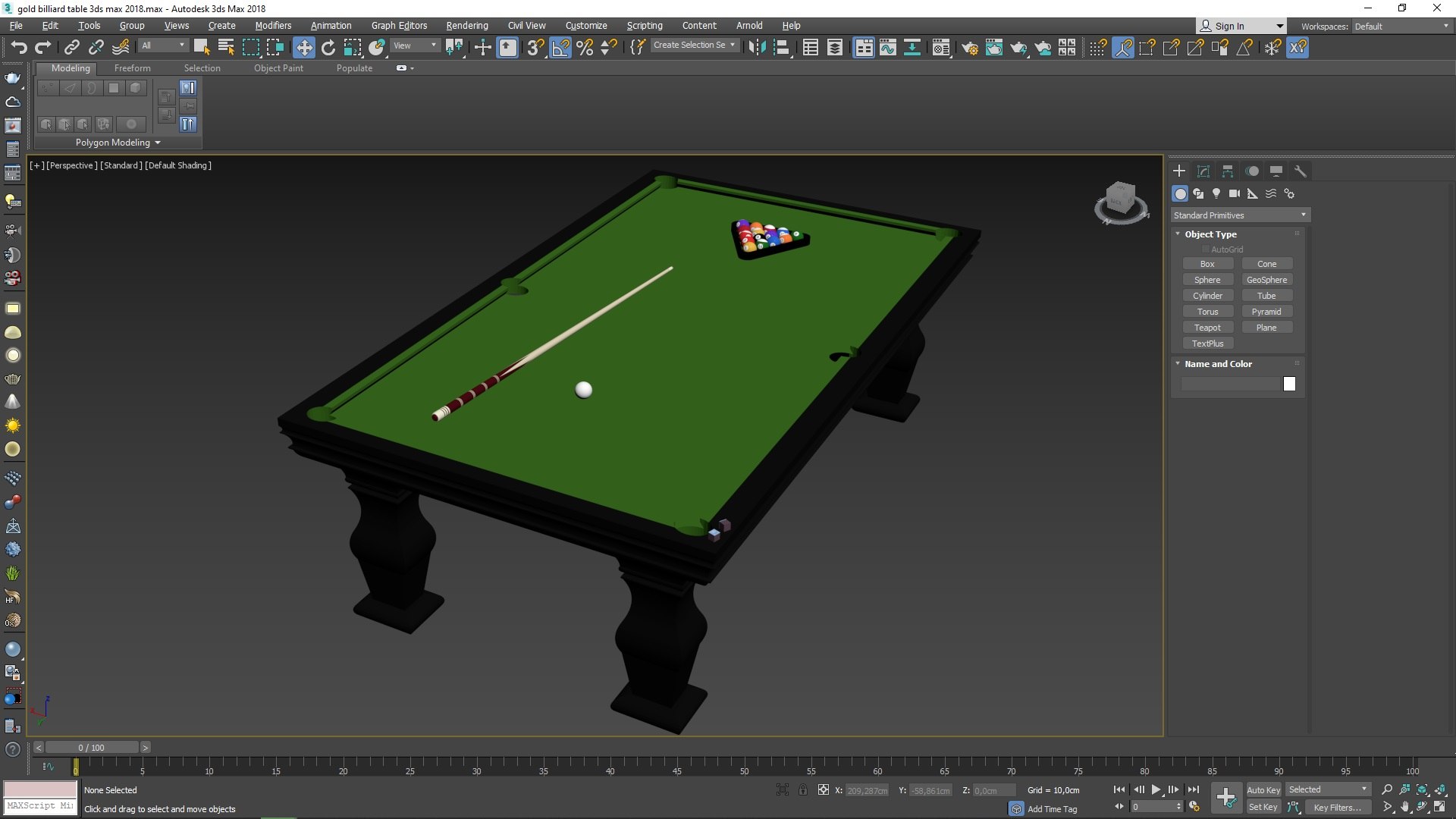 Gold Billiard Table 3D Model - TurboSquid 2009743
