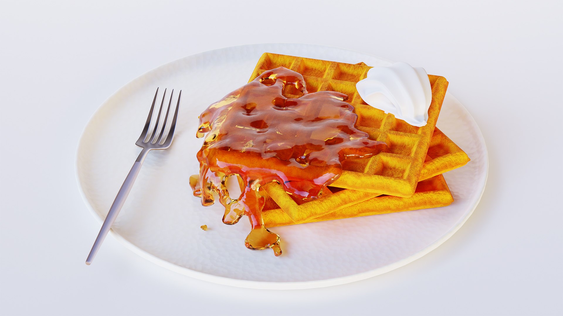 Realistic Belgian Waffles Model - TurboSquid 2048106