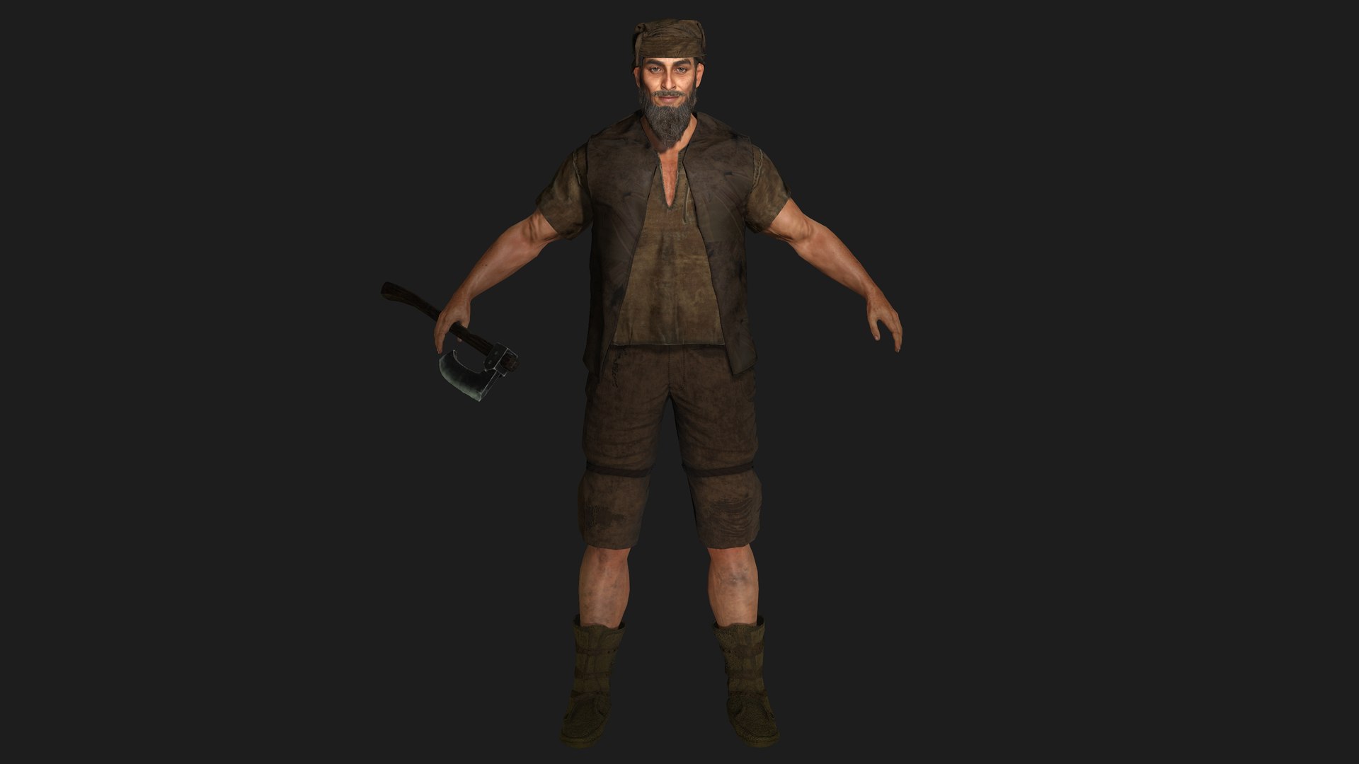 3D REALISTIC CHARACTER - MEDIEVAL BEARDED OLD MAN 02 3D - TurboSquid ...