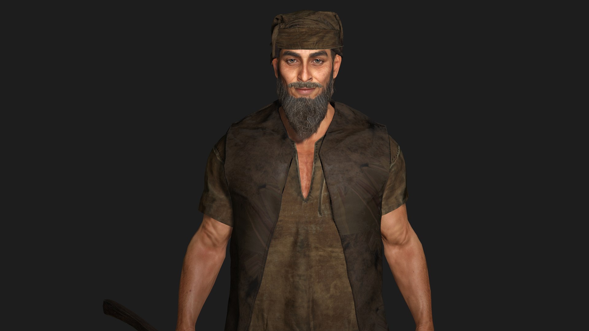 3D REALISTIC CHARACTER - MEDIEVAL BEARDED OLD MAN 02 3D - TurboSquid ...