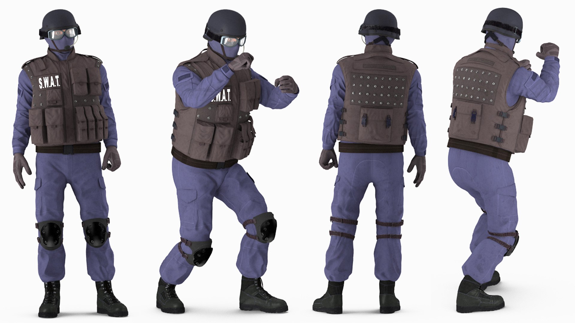 Swat Officer Rigged For Maya 3D Model - TurboSquid 2209158