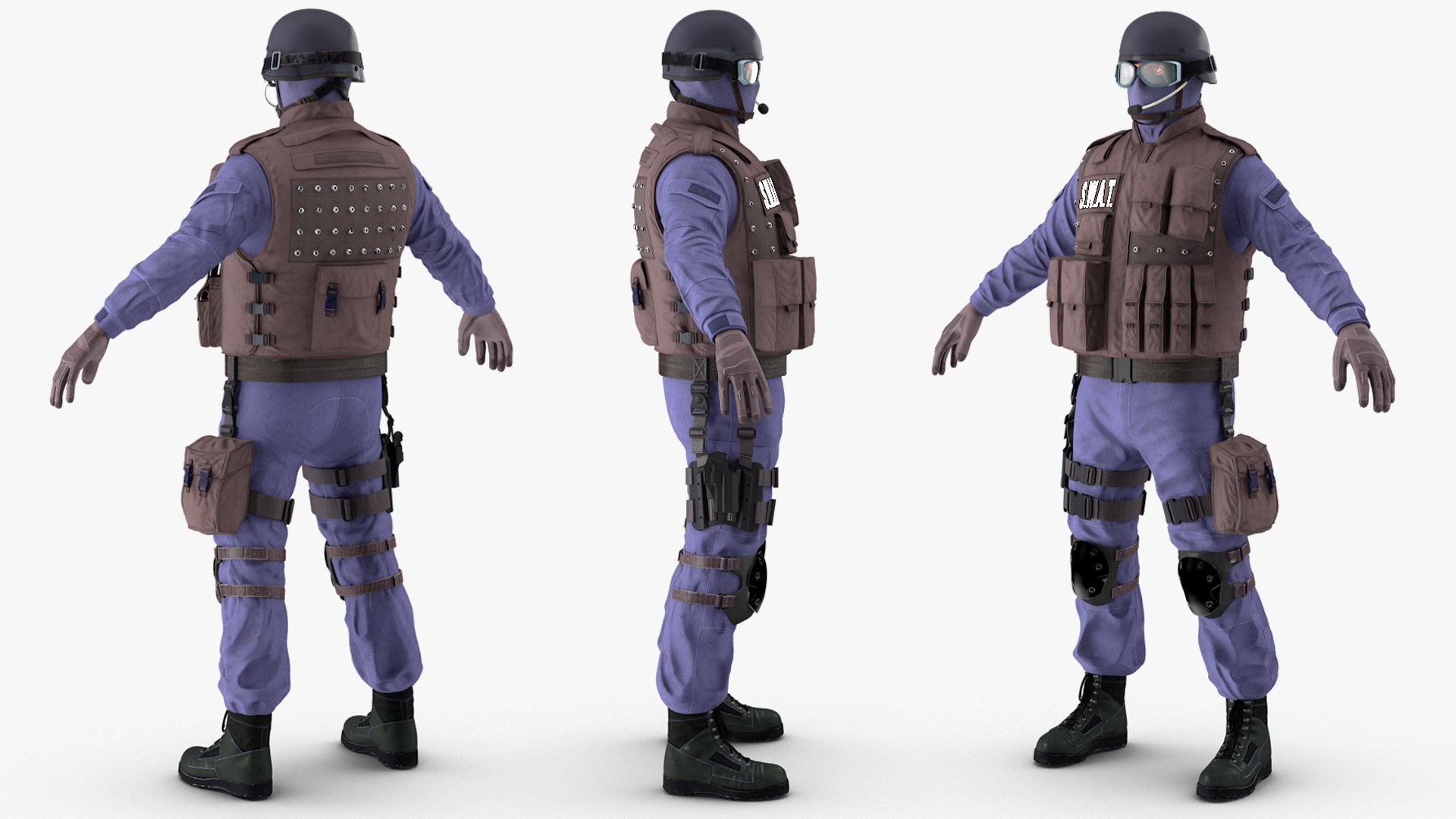 Swat Officer Rigged For Maya 3D Model - TurboSquid 2209158