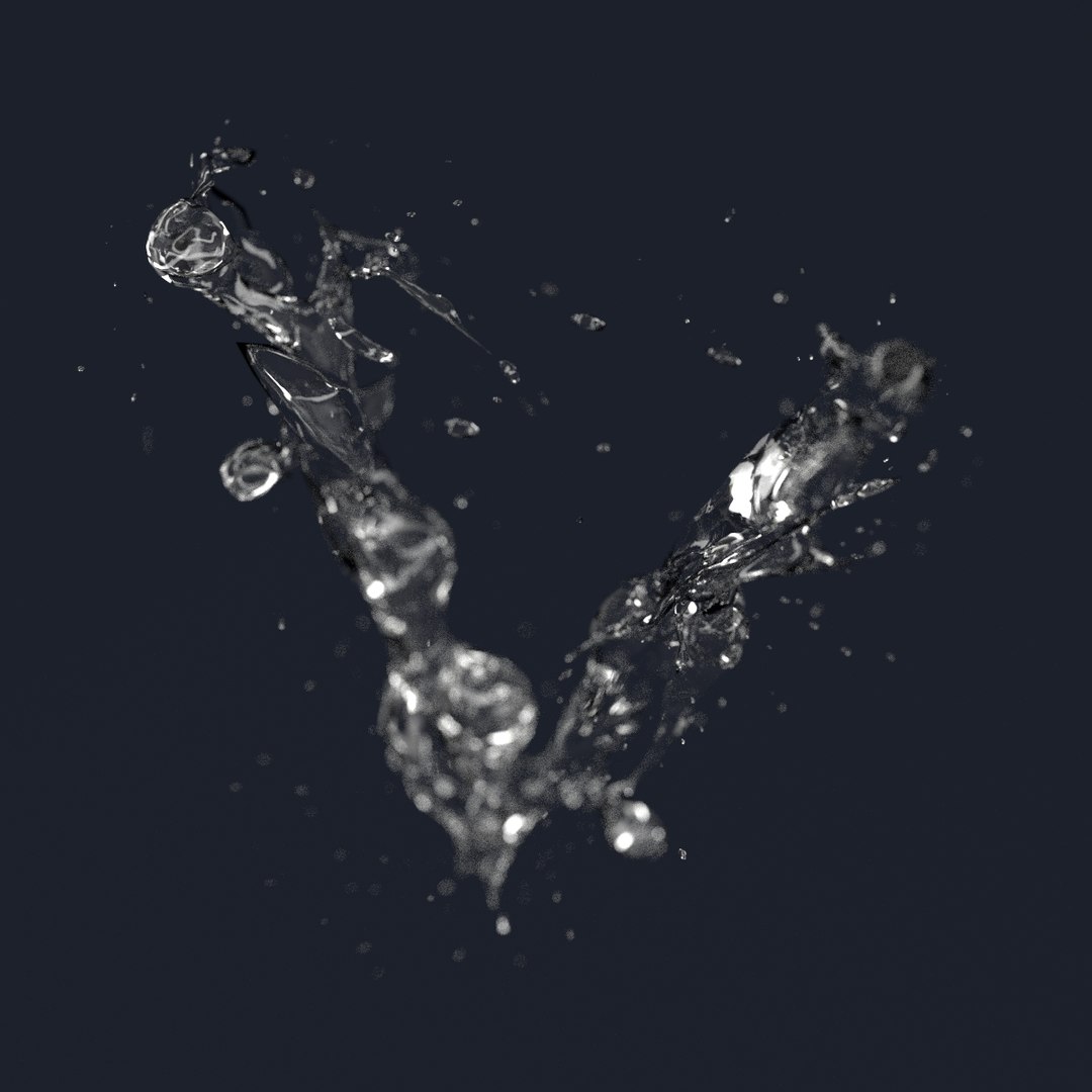 Letter V Splash Model - TurboSquid 1192550