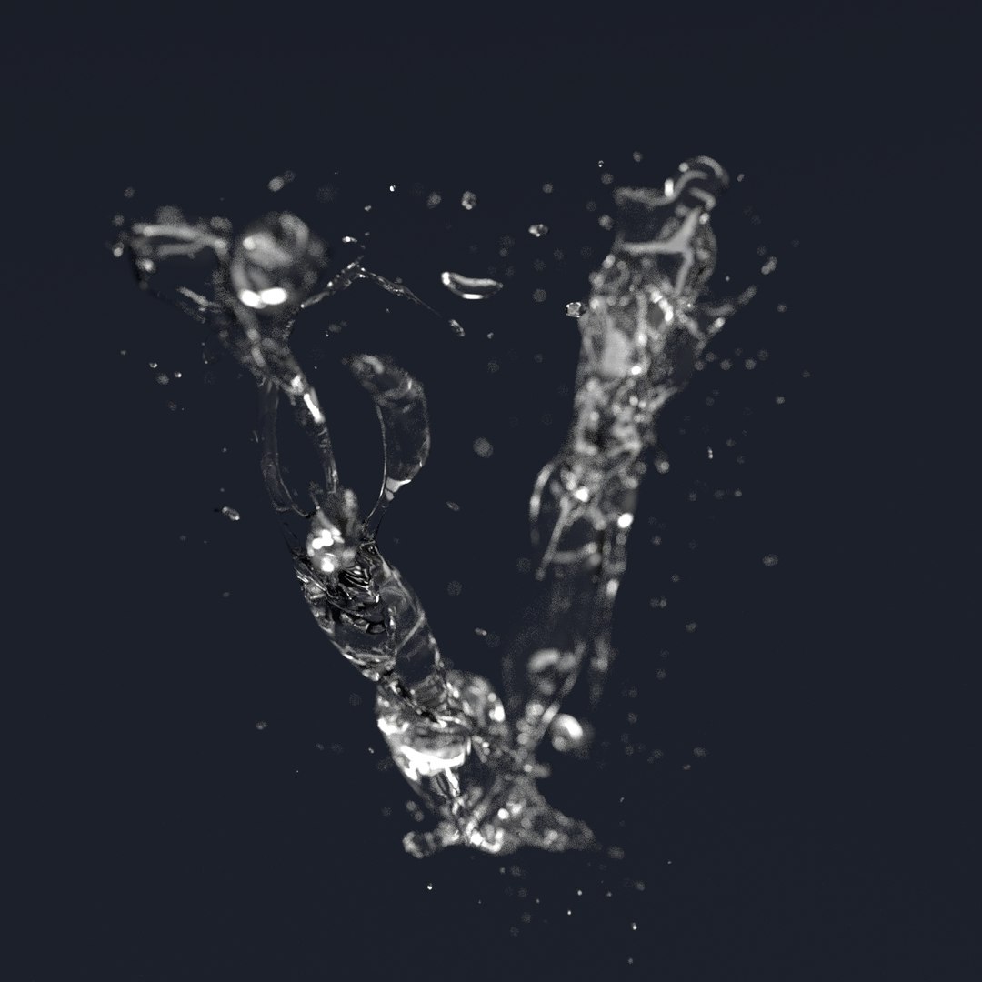 Letter V Splash Model - TurboSquid 1192550