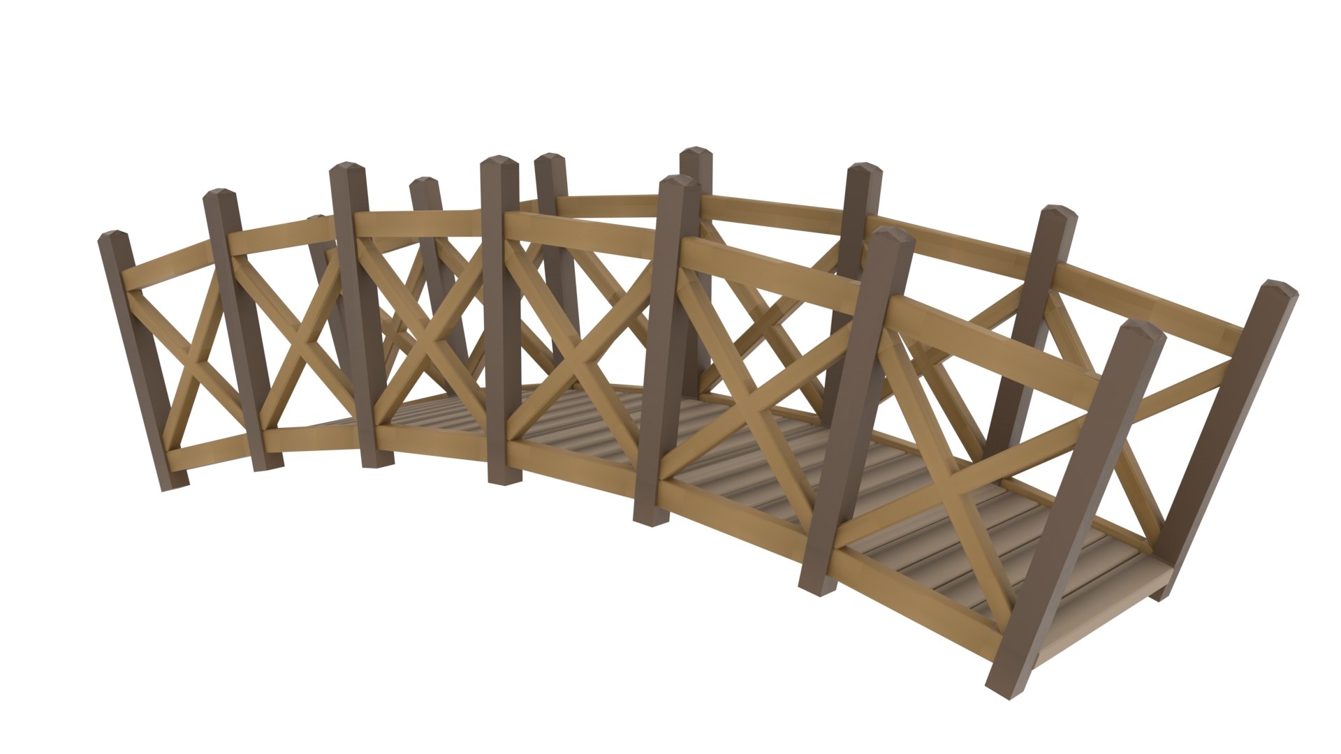 3D Model Wooden Bridge - TurboSquid 2025247