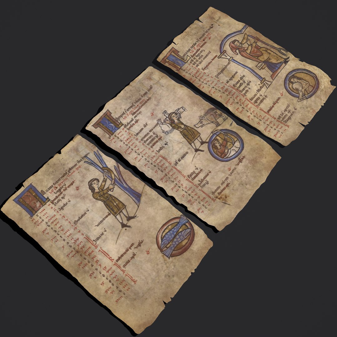 Manuscripts Pages and Scrolls 3D - TurboSquid 1751708