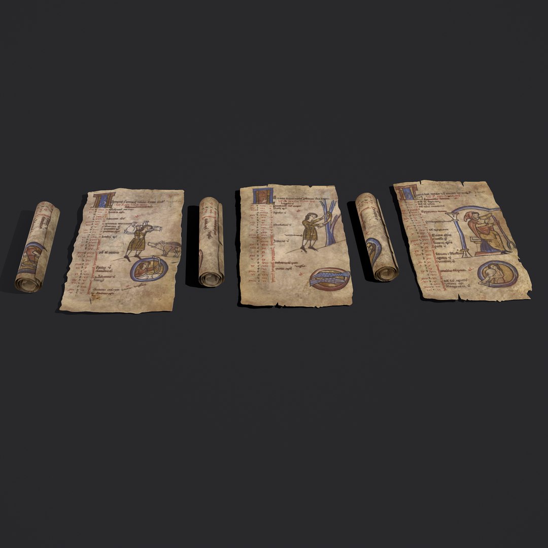 Manuscripts Pages and Scrolls 3D - TurboSquid 1751708