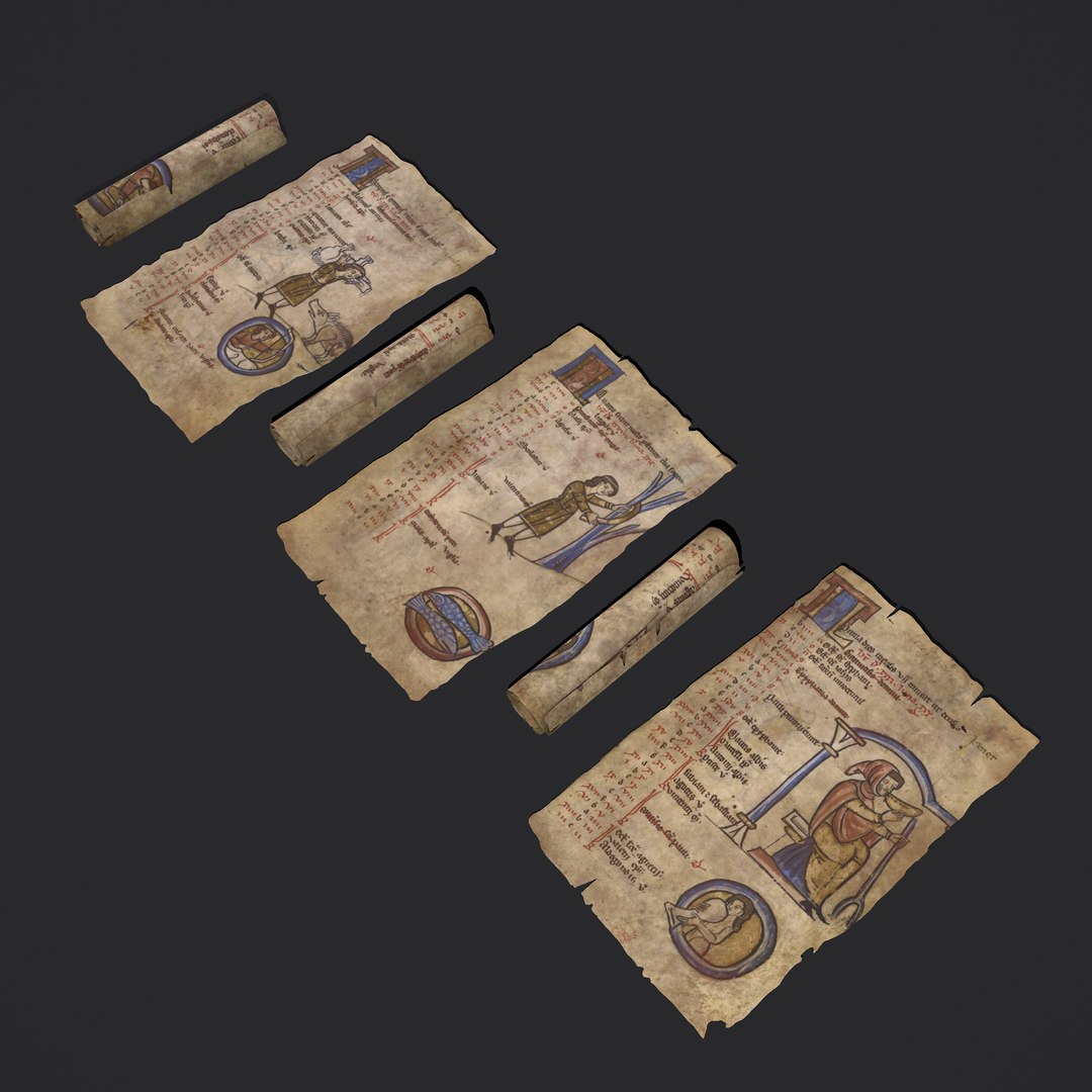 Manuscripts Pages and Scrolls 3D - TurboSquid 1751708