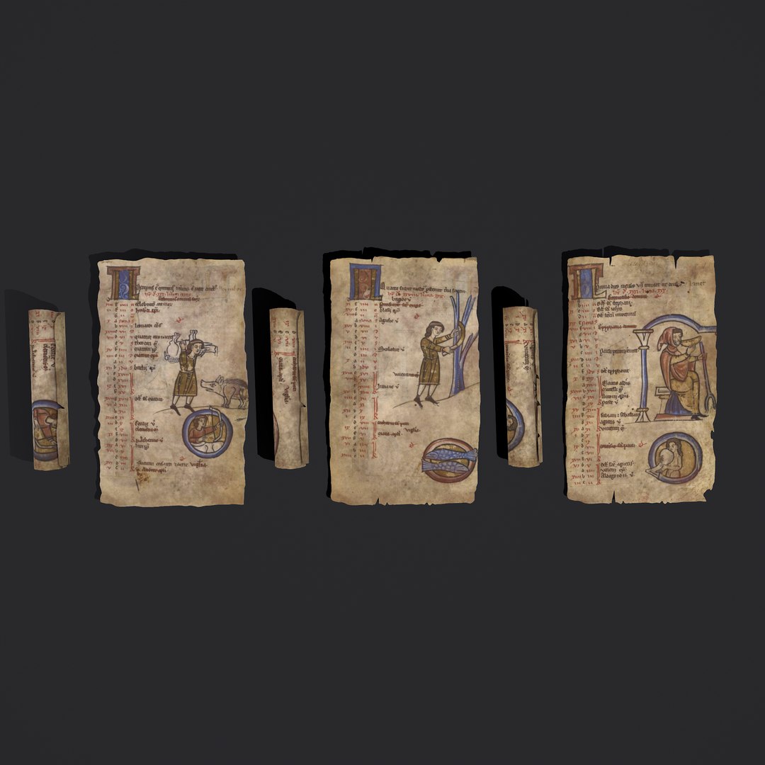 Manuscripts Pages and Scrolls 3D - TurboSquid 1751708