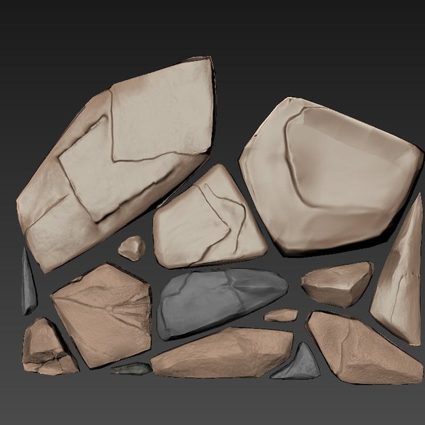 3d stone polys model