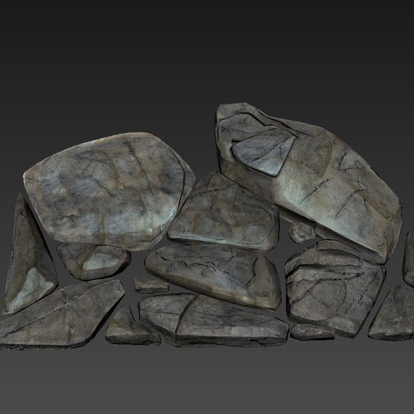 3d stone polys model