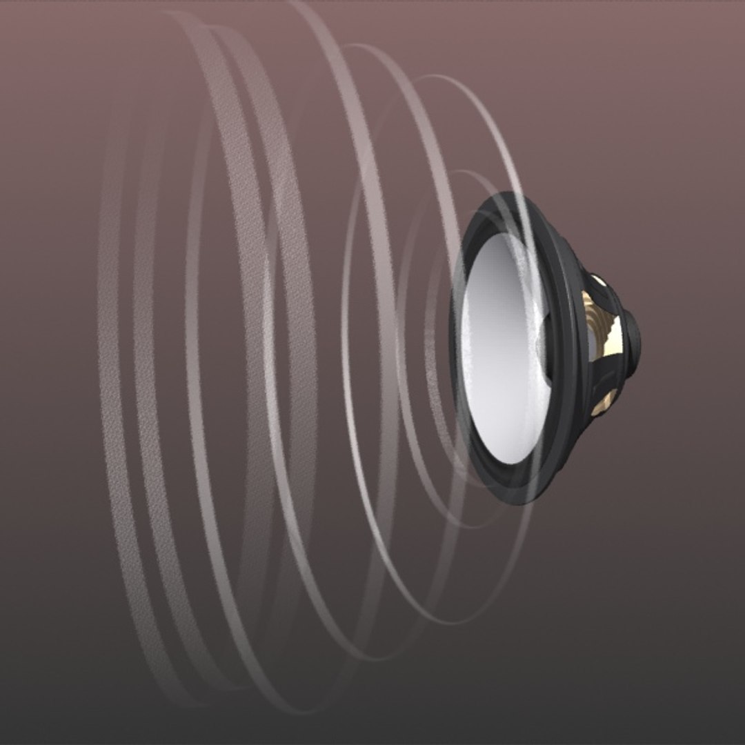 3d Model Of Wave Speaker Cone Animation