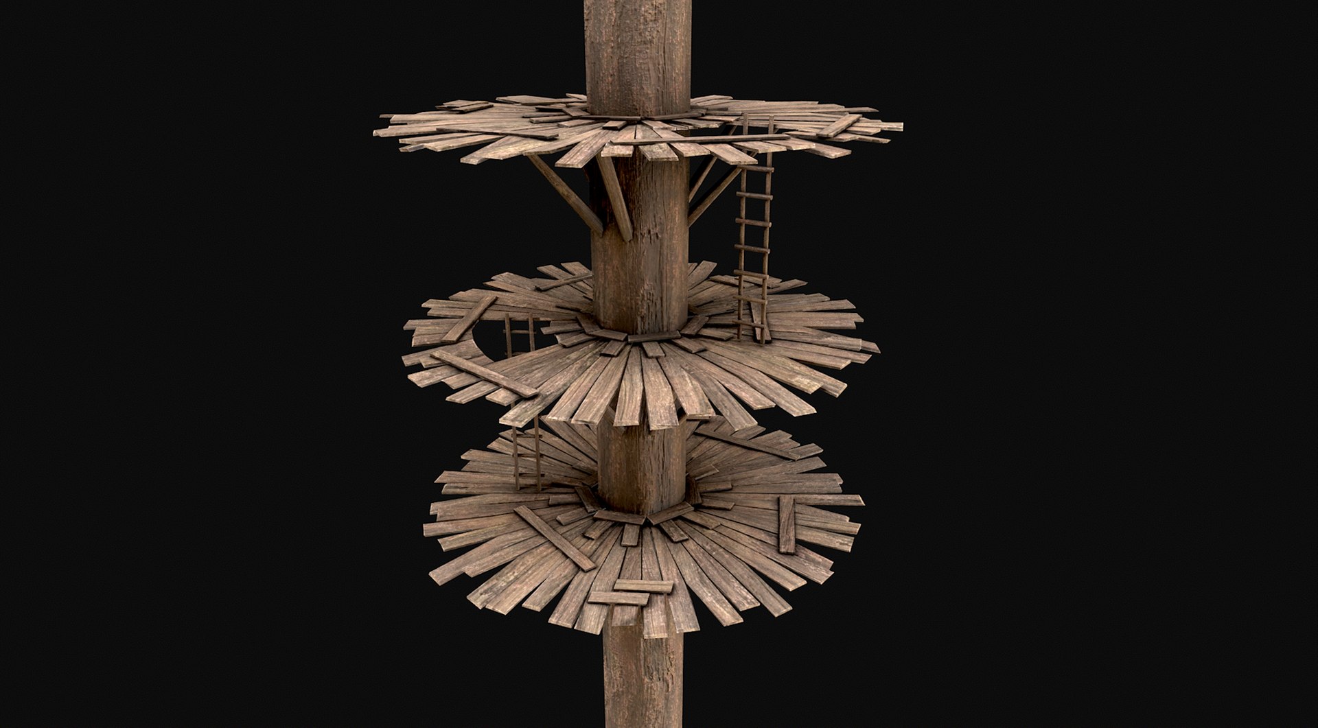 3D Wooden Tree House Shelters And Platforms Collection - TurboSquid 2355710