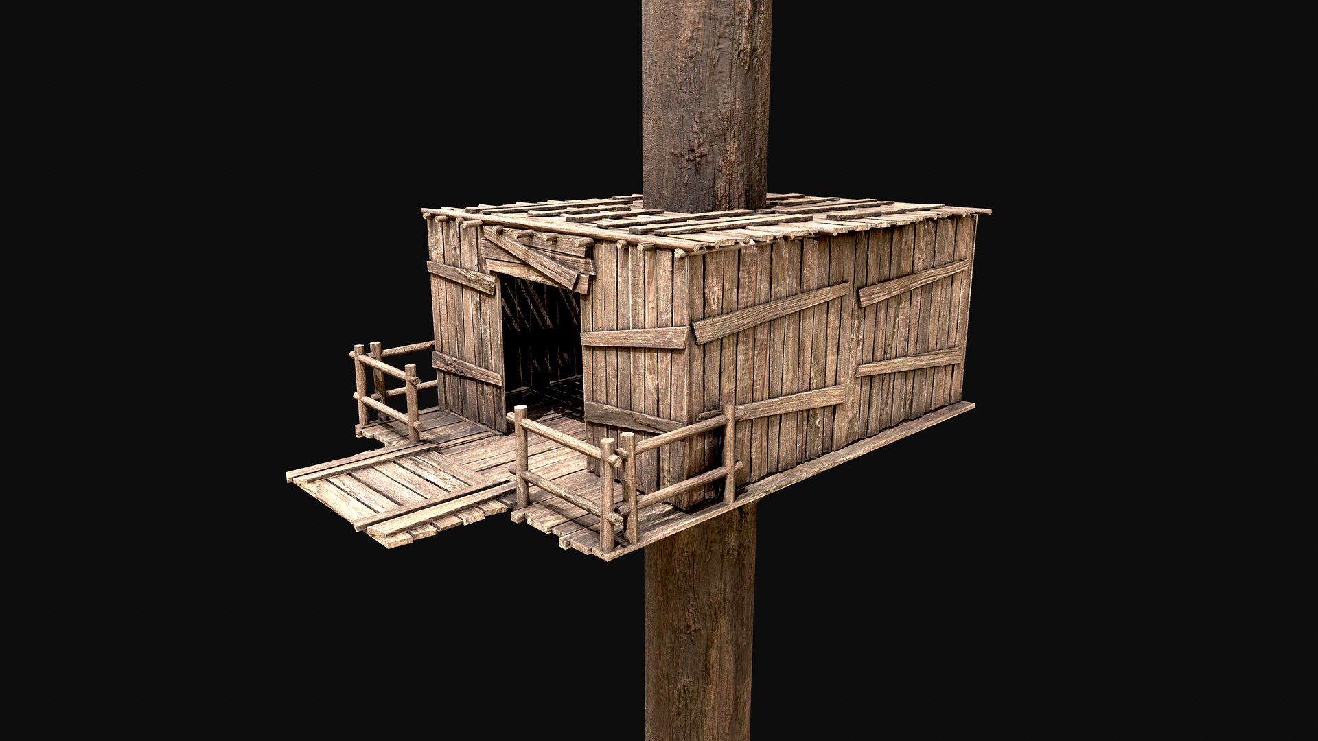 3D Wooden Tree House Shelters And Platforms Collection - TurboSquid 2355710