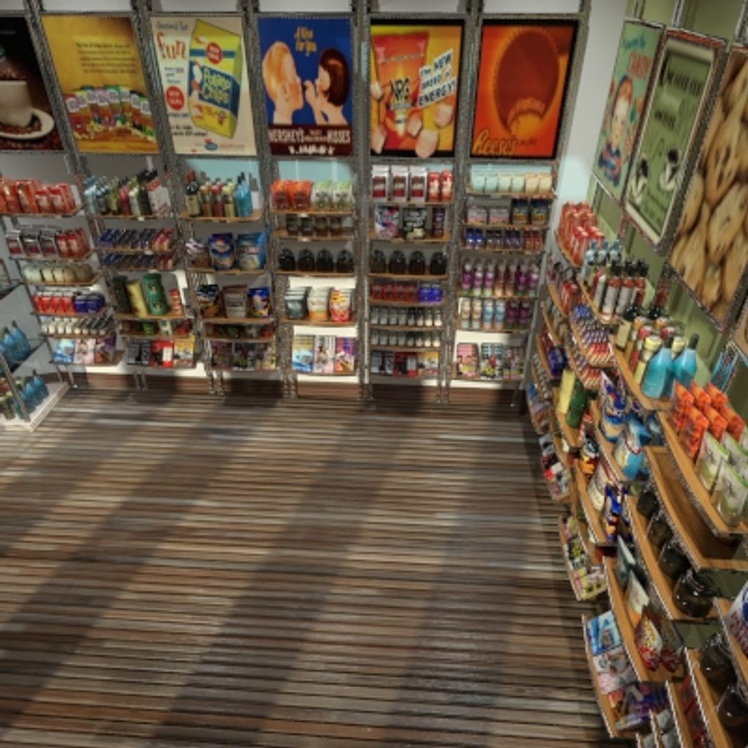 3d Model Grocery Convenient Store Merchandise