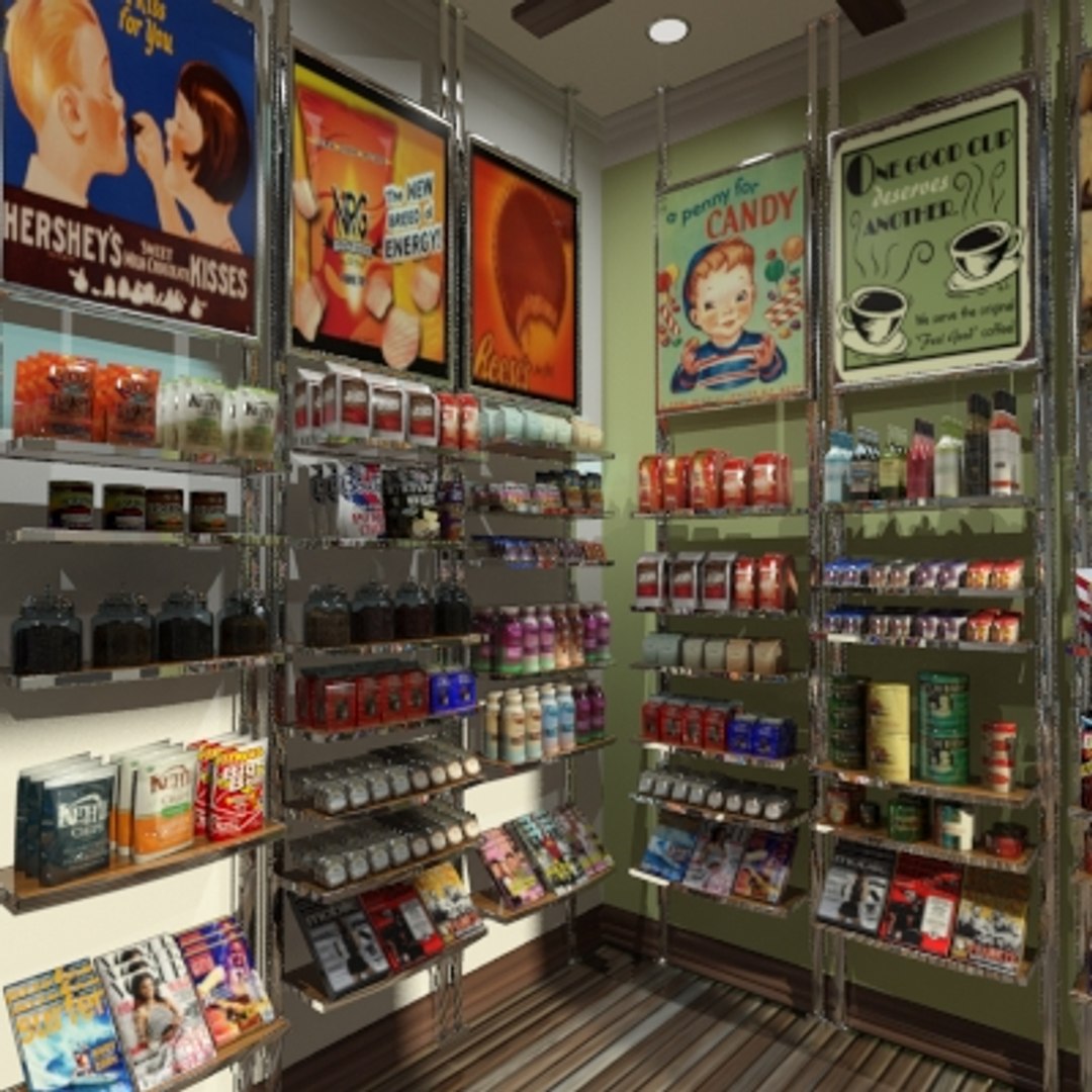 3d Model Grocery Convenient Store Merchandise