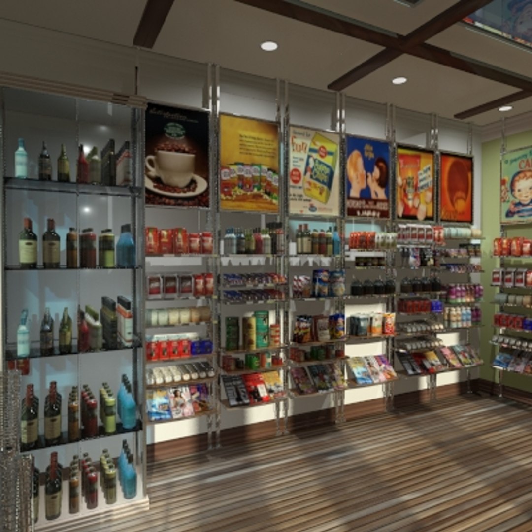 3d Model Grocery Convenient Store Merchandise