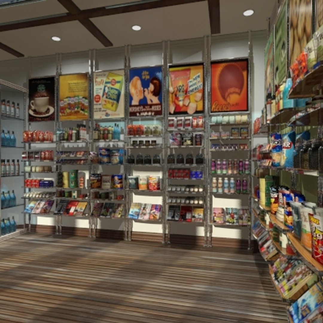 3d Model Grocery Convenient Store Merchandise