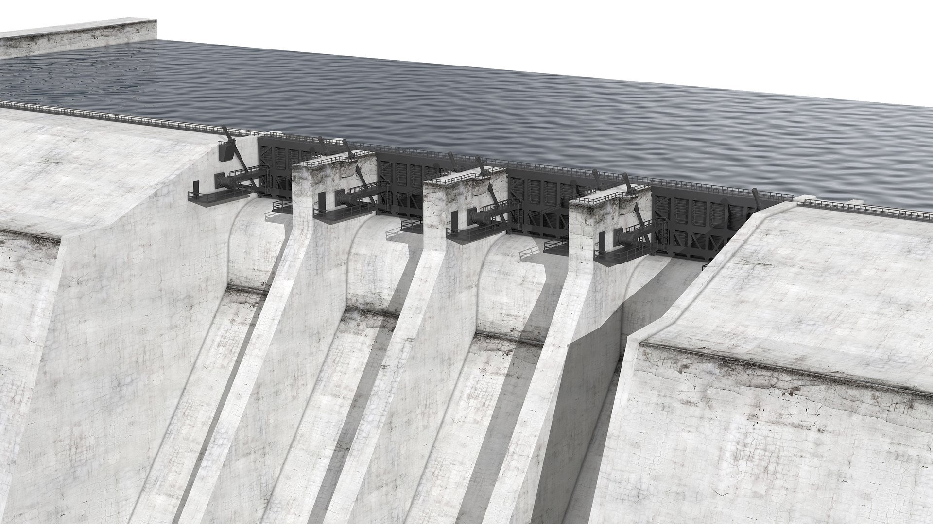 3D Hydroelectric Dam And Electrical Substation - TurboSquid 2299596