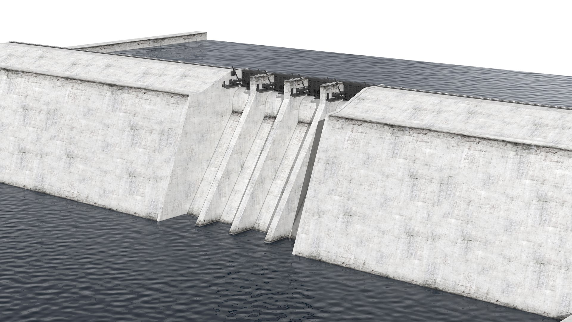3D Hydroelectric Dam And Electrical Substation - TurboSquid 2299596