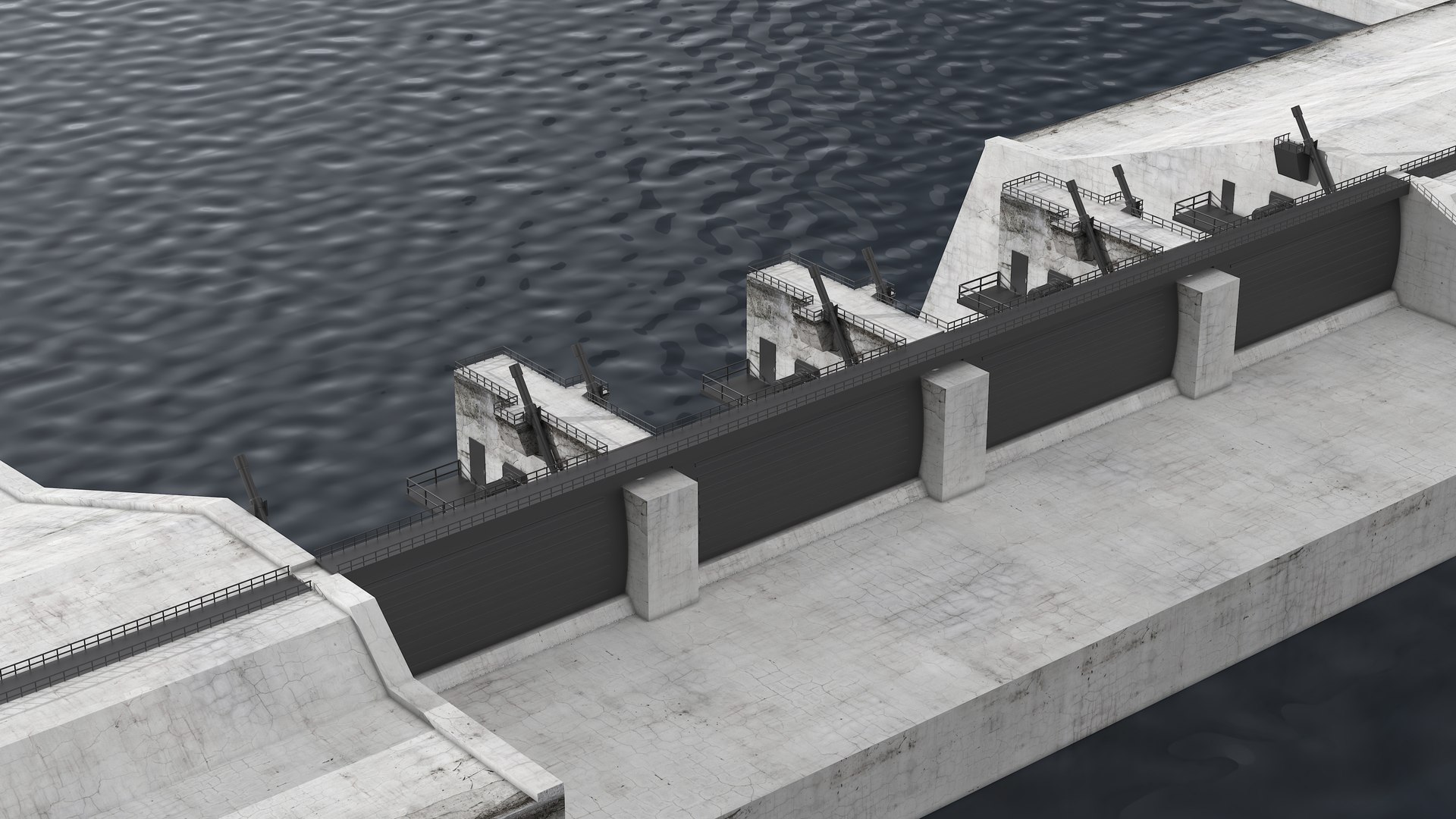 3D Hydroelectric Dam And Electrical Substation - TurboSquid 2299596