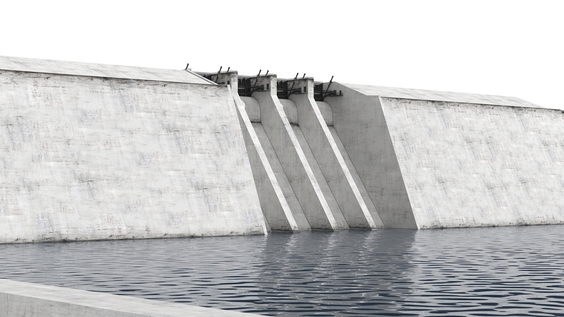 3D Hydroelectric Dam And Electrical Substation - TurboSquid 2299596