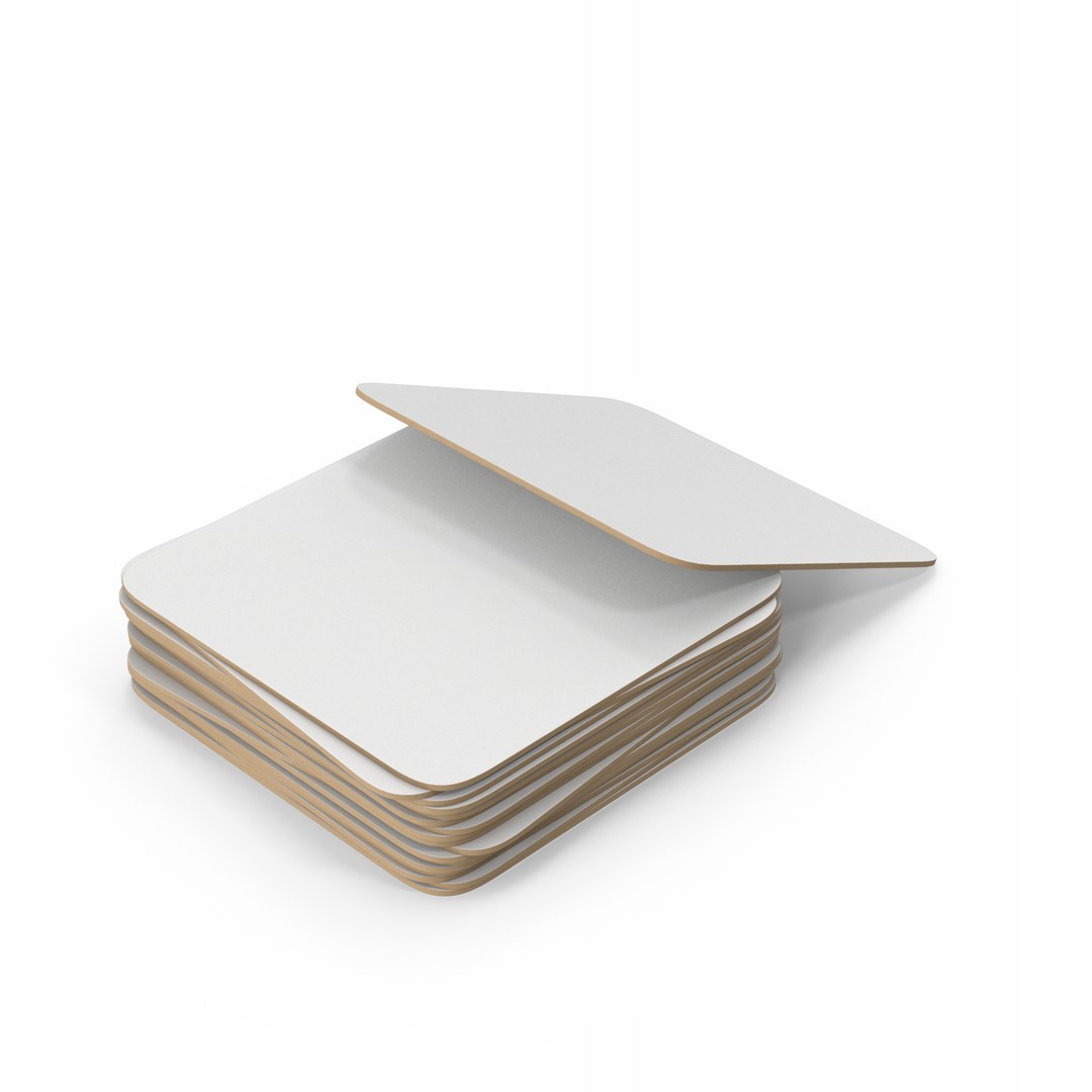 3D Stack Of Paper Coasters Model - TurboSquid 1874462