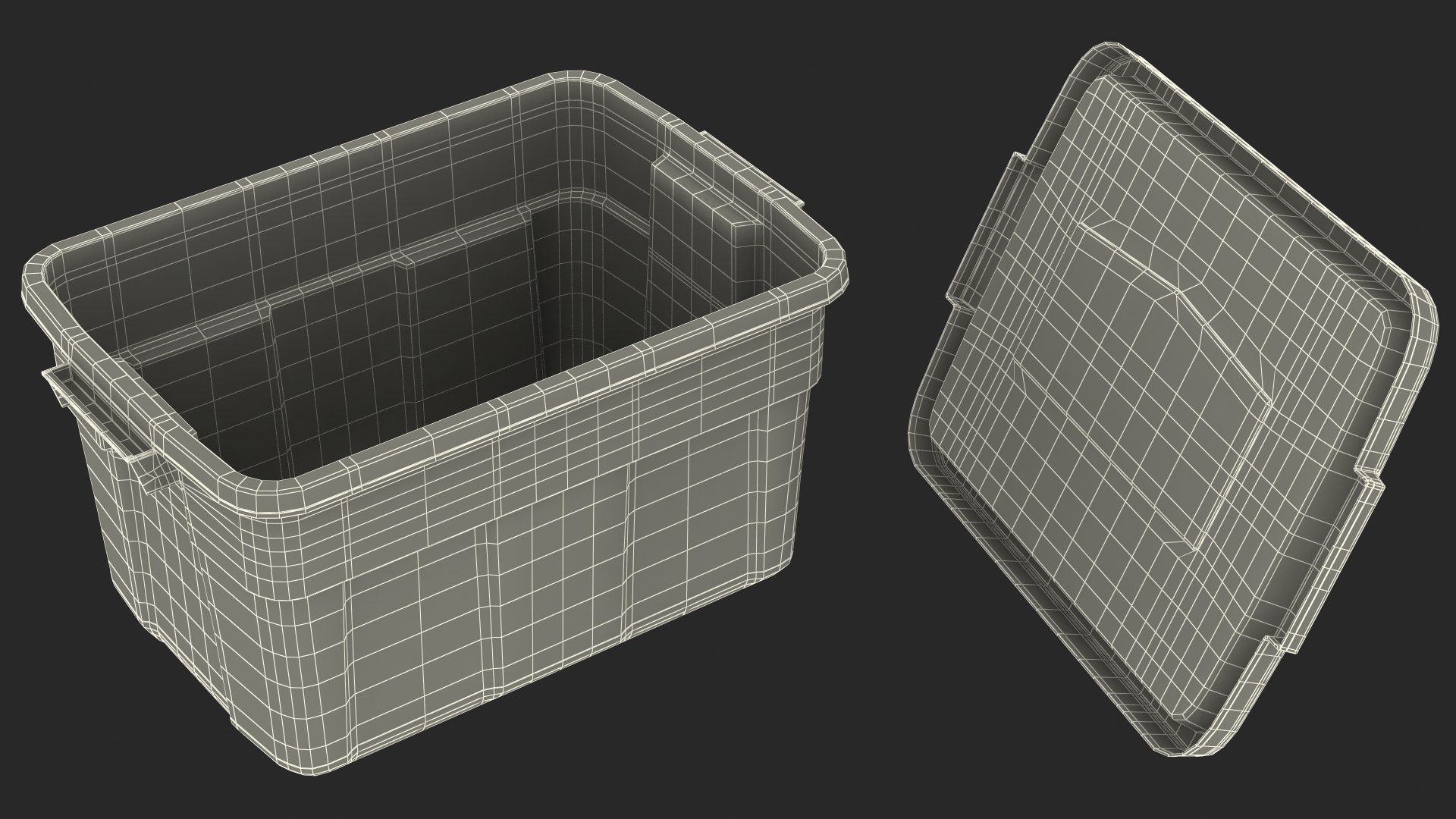 3D Stackable Storage Tote With Lid 14 Gallon Model - TurboSquid 1799608