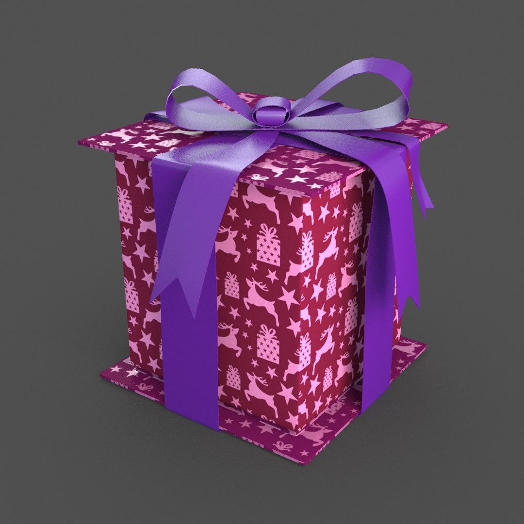Christmas Gift Present Box 3d Model