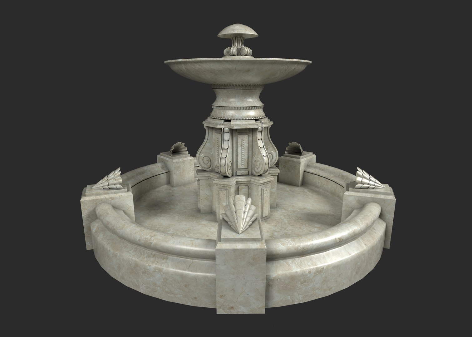 Fountain Architecture Model - TurboSquid 1478144