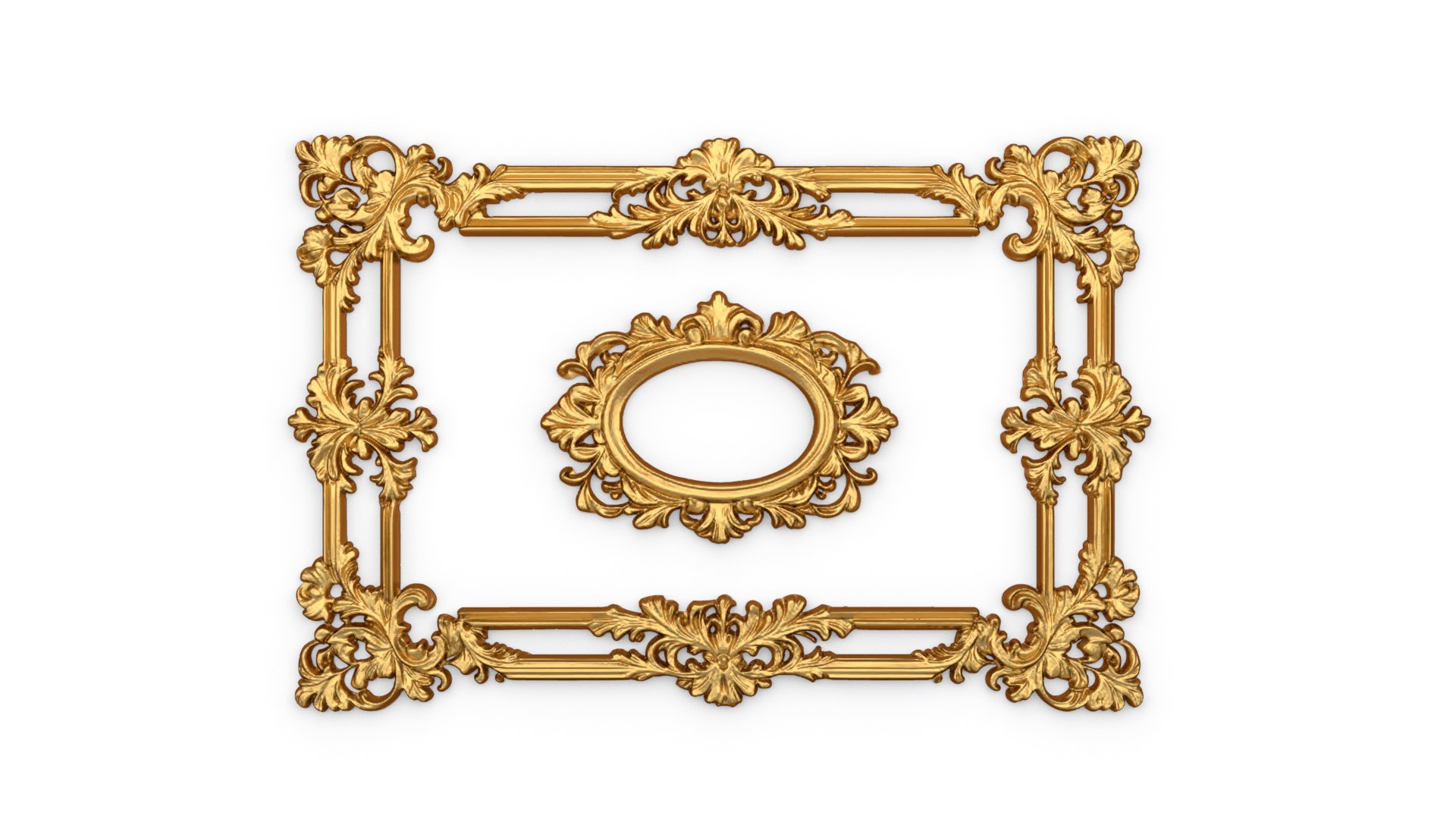 Plaster Decorative Frame Ornament 16 3D Model - TurboSquid 2188318