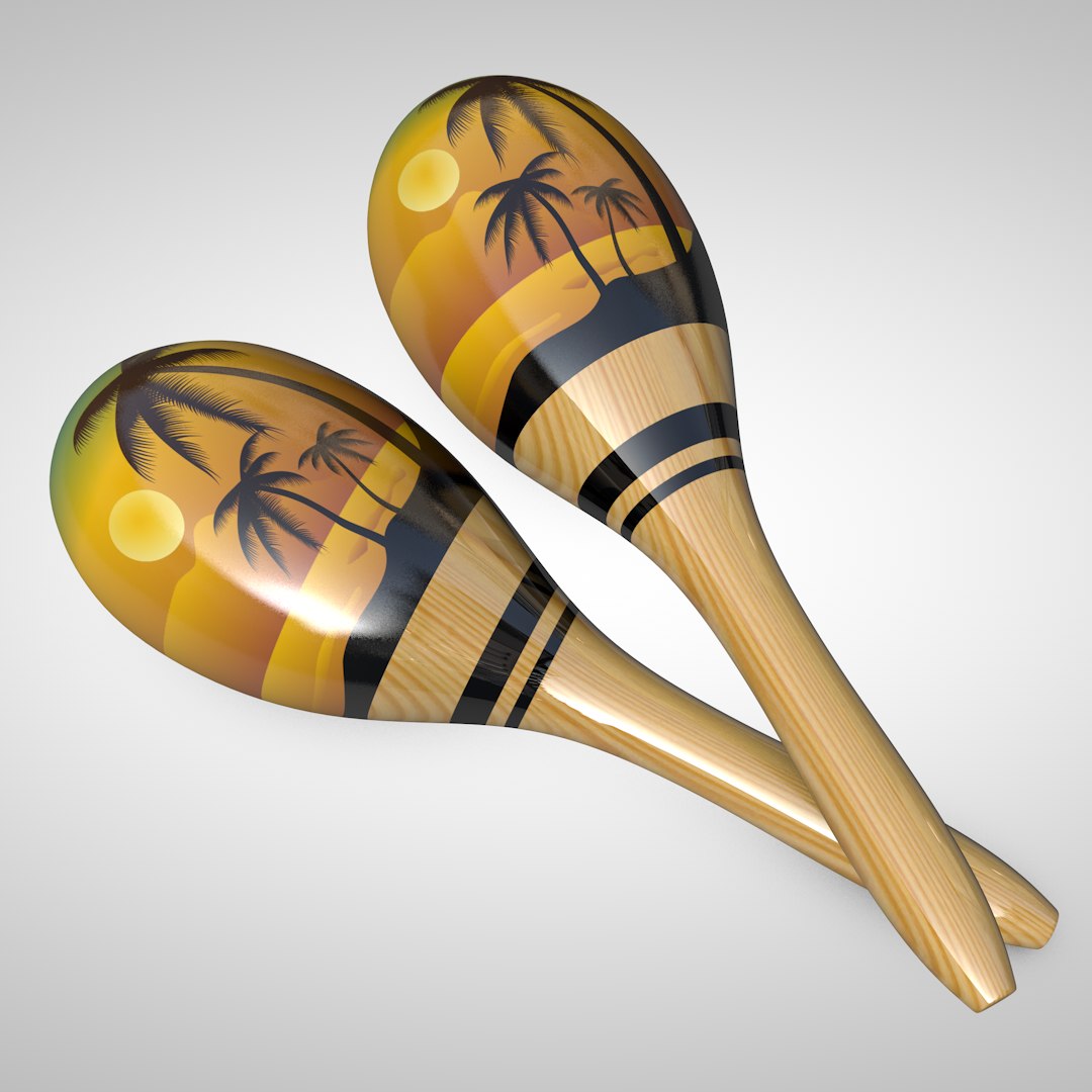 3d Mexican Maracas Model