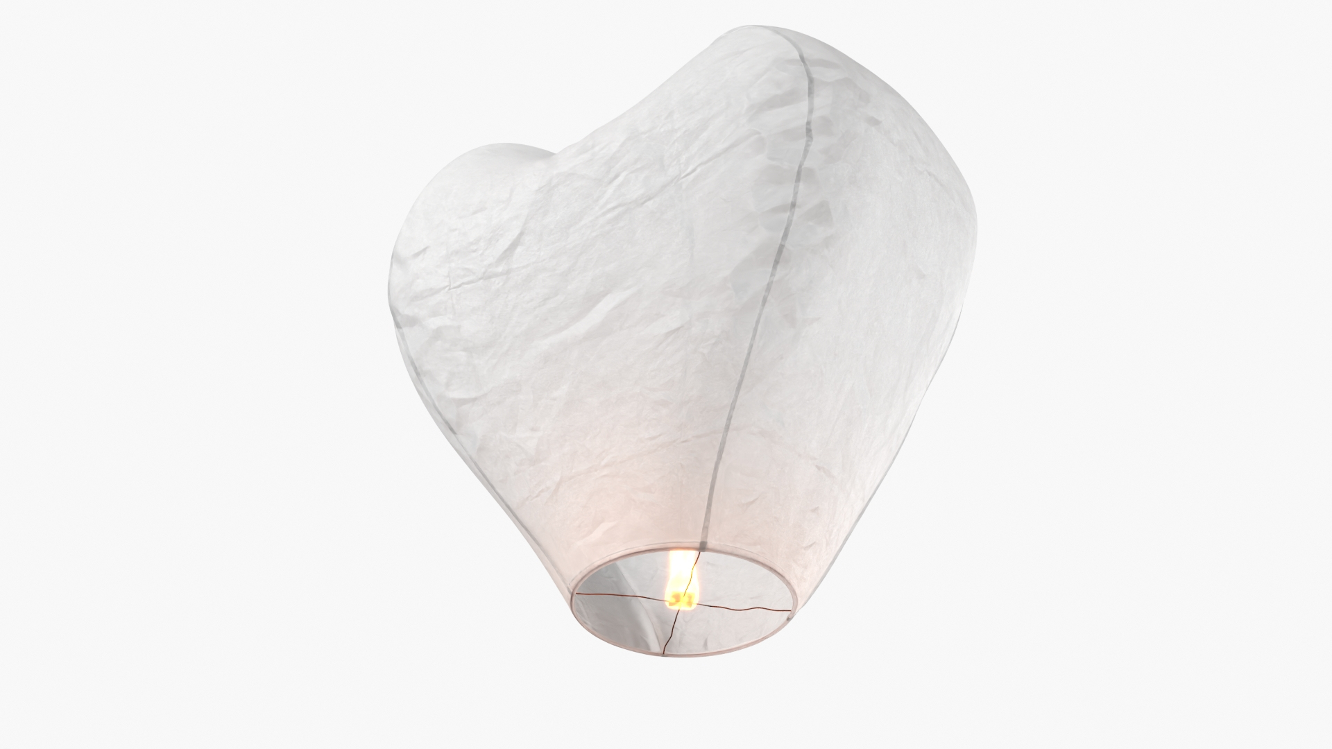Lantern Sky Lighting Paper Heart Shape White 3D Model - TurboSquid 2501312