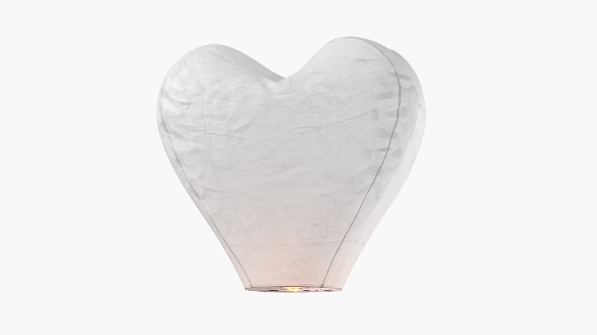 Lantern Sky Lighting Paper Heart Shape White 3D Model - TurboSquid 2501312