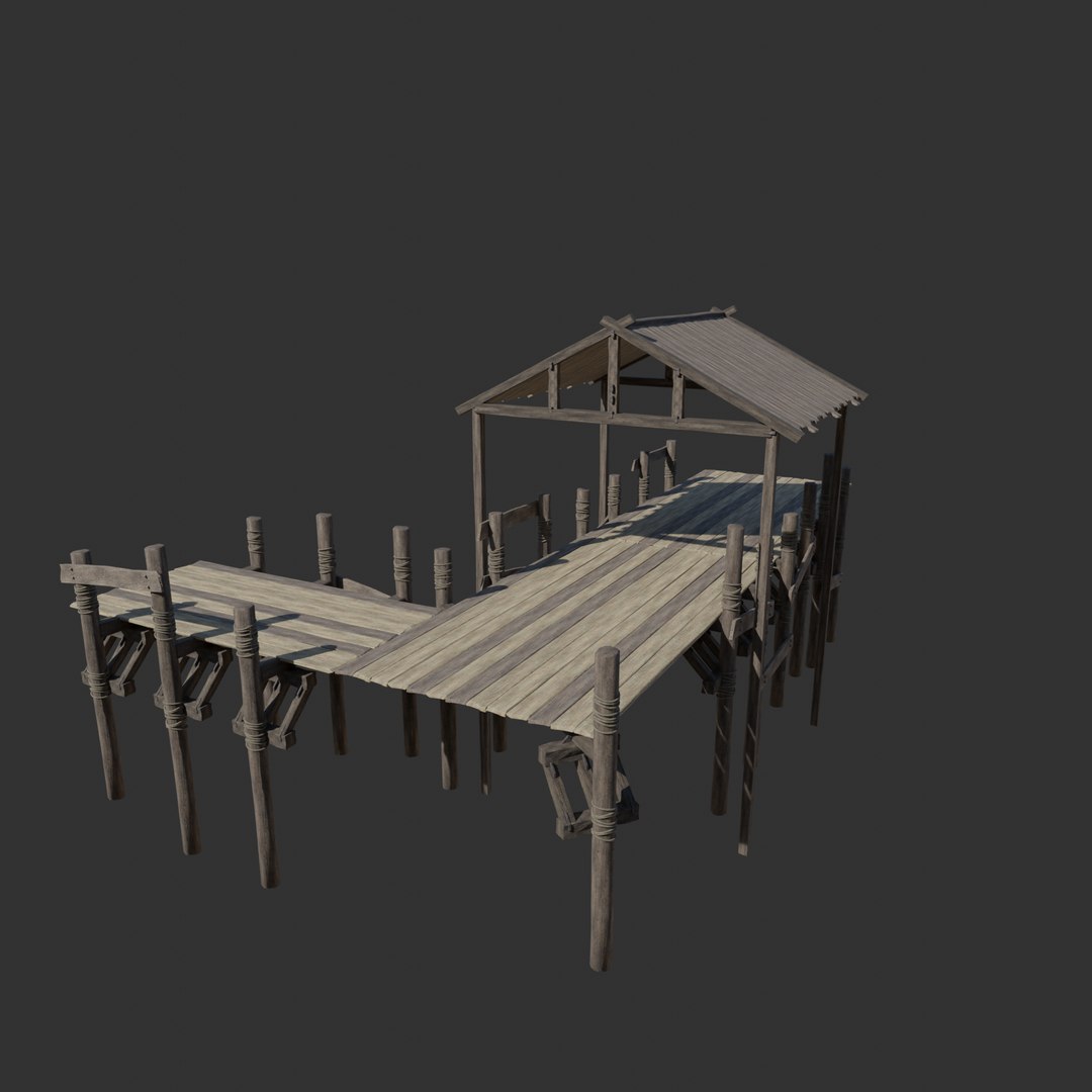 3D HARBOUR PORT MEDIEVAL HARBOR DOCKS FISHERMAN PIER COLLECTION ...
