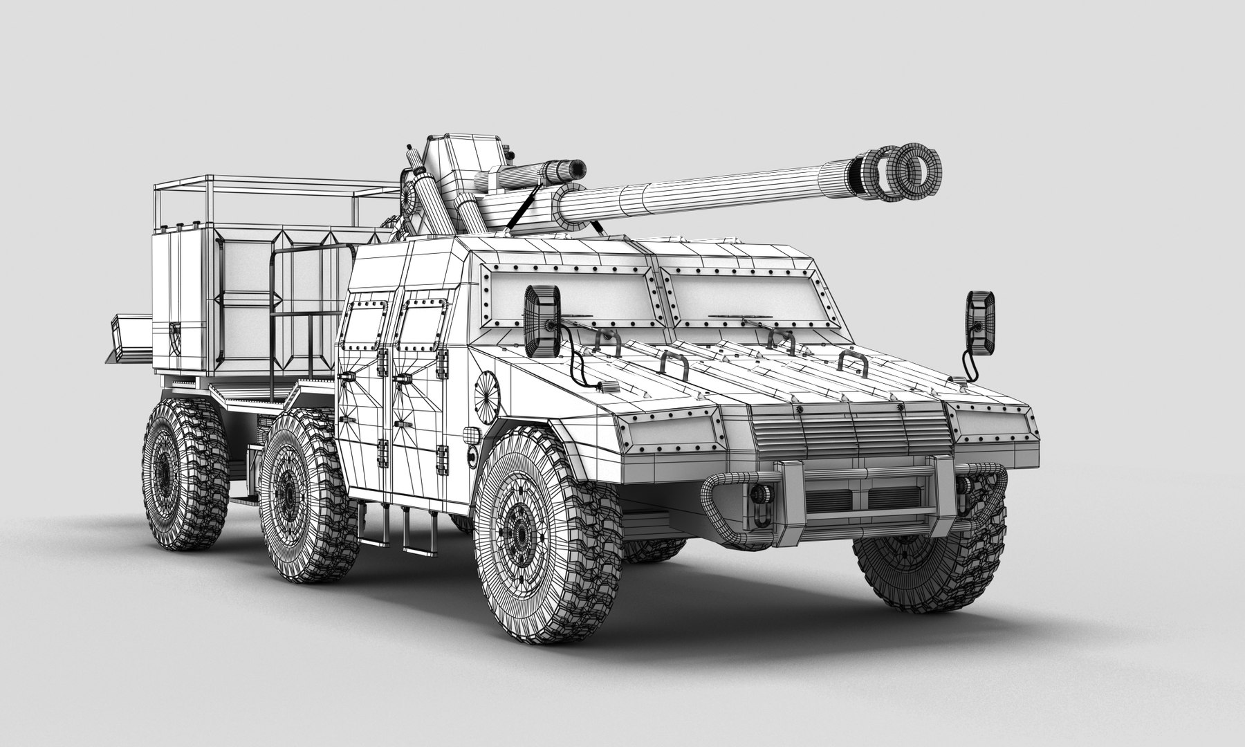 PLA SH5 105mm Wheeled Self-propelled Howitzer 3D Model - TurboSquid 2497596