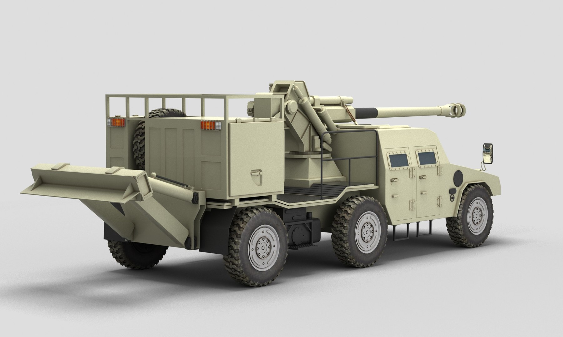 PLA SH5 105mm Wheeled Self-propelled Howitzer 3D Model - TurboSquid 2497596