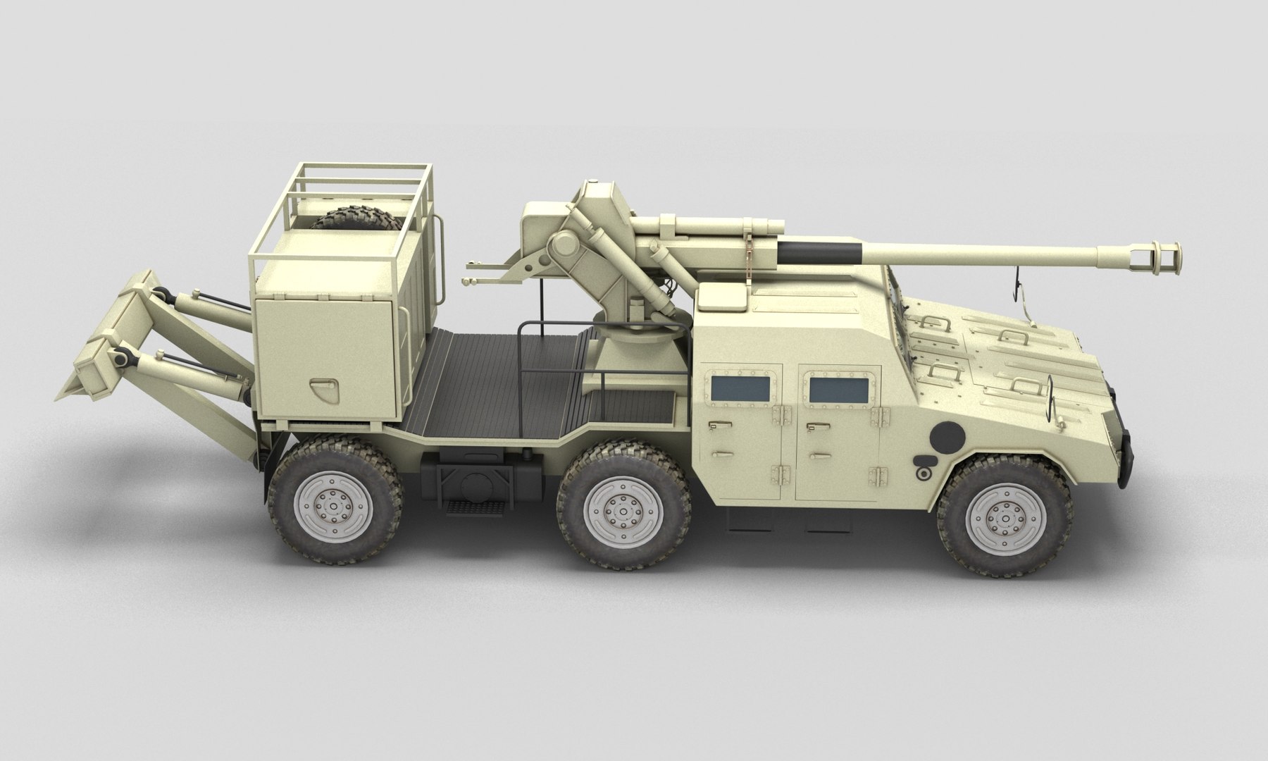 PLA SH5 105mm Wheeled Self-propelled Howitzer 3D Model - TurboSquid 2497596