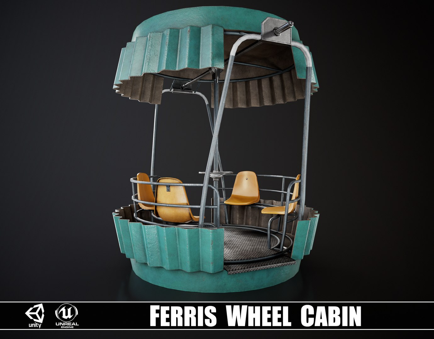 Painted Ferris Wheel Cabin 3D - TurboSquid 2232477