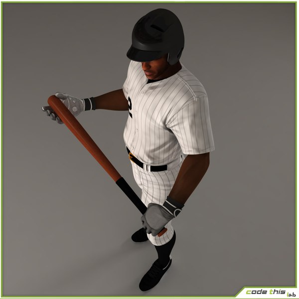 3d characters baseball player cg model