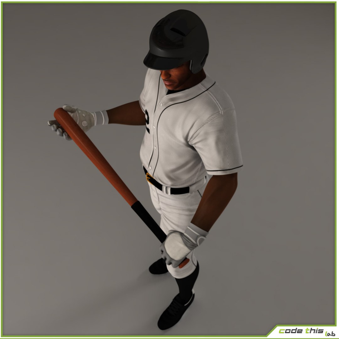 3d characters baseball player cg model