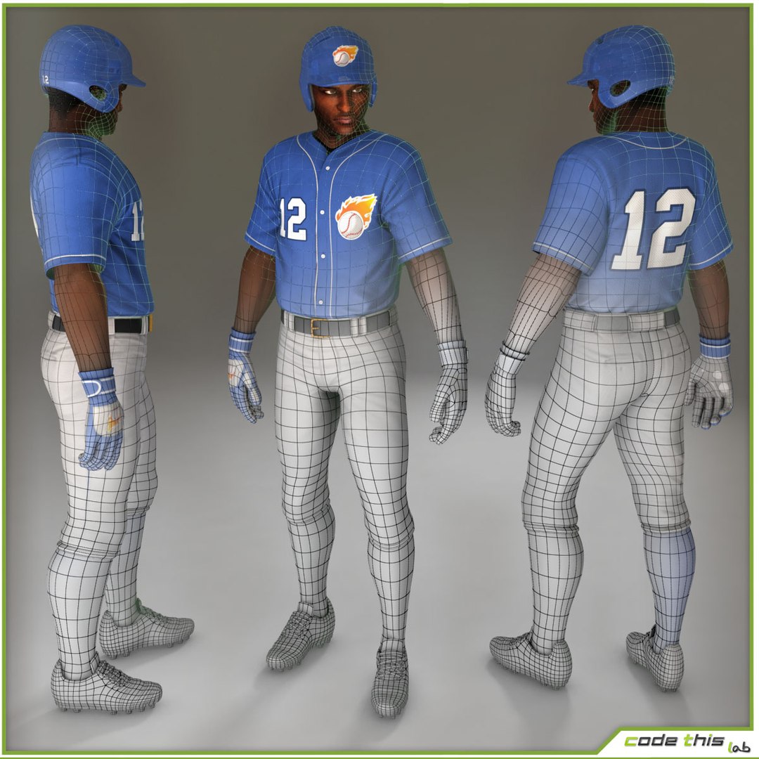 3d Characters Baseball Player Cg Model